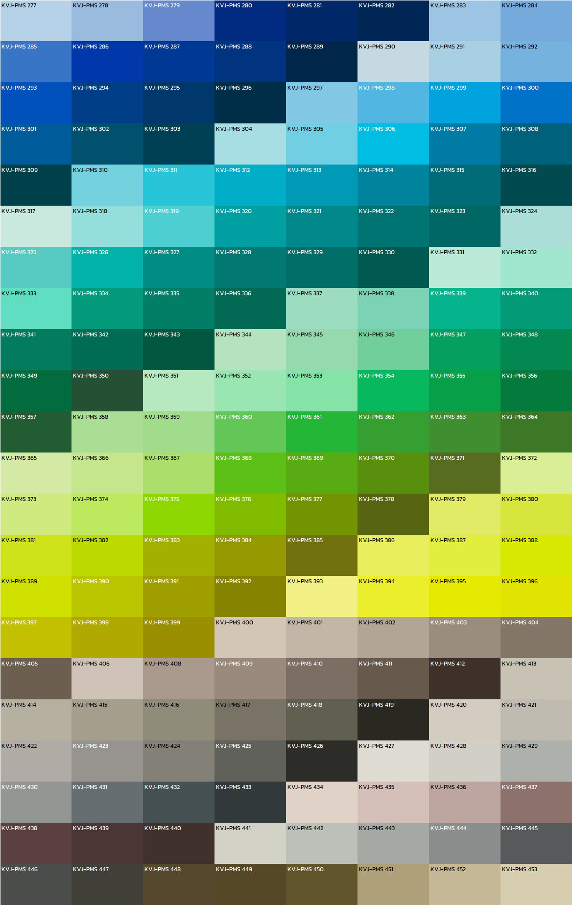 ตารางสีสำหรับพลาสติก (Plastic Colors) - KVJUNION PLASTIC ผลิตขวดพลาสติก ...
