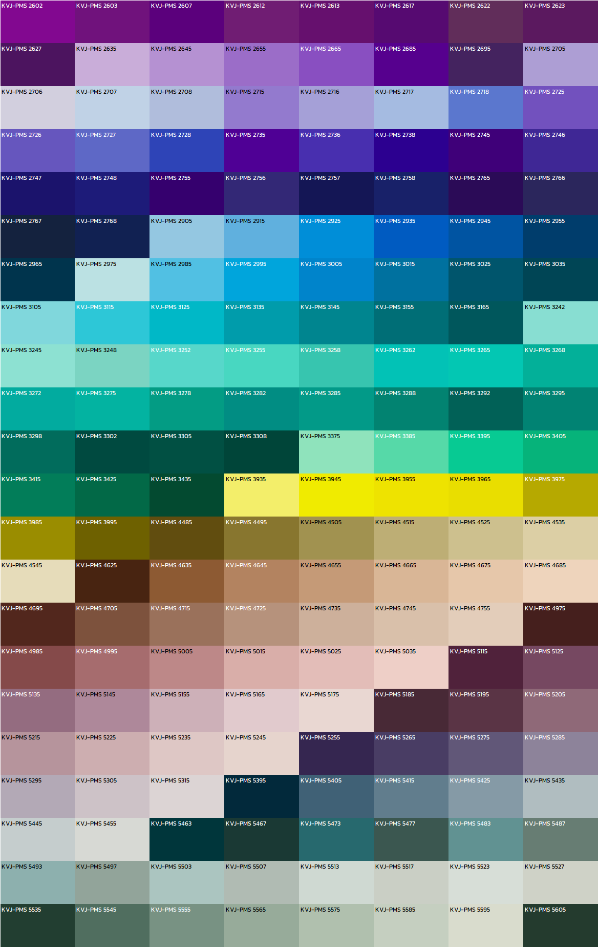 ตารางสีสำหรับพลาสติก (Plastic Colors) - KVJUNION PLASTIC ผลิตขวดพลาสติก ...